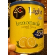4C Drink Mix, Lemonade, Natural Flavor, Light: Calories, Nutrition ...