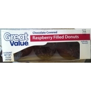 Great Value Chocolate Covered Raspberry Filled Donuts: Calories ...