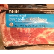 Meijer Hardwood Smoked Lower Sodium Sliced Bacon: Calories, Nutrition ...