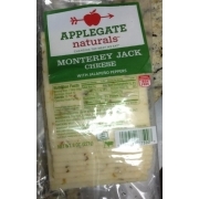 Applegate Naturals Monterey Jack Cheese With Jalapeno Peppers: Calories ...