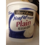 Best Choice Yogurt, Non-fat, Plain: Calories, Nutrition Analysis & More ...