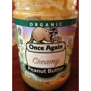 Once Again Organic creamy Peanut Butter: Calories, Nutrition Analysis ...