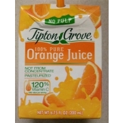 Tipton Grove 100% Pure Orange Juice: Calories, Nutrition Analysis ...