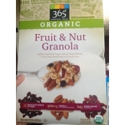 365 Everyday Value Organic Fruit & Nut Granola: Calories, Nutrition ...