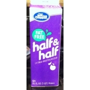 Price Chopper Fat Free, Half & Half Ultra Pasteurized, Milk: Calories ...