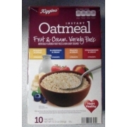 Kiggins Instant Oatmeal, Fruit & Cream Variety Pack: Calories ...
