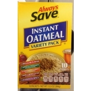 Always Save Instant Oatmeal Variety Pack: Calories, Nutrition Analysis ...