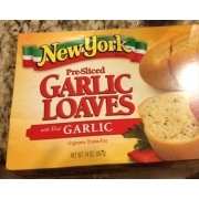 New York Pre-Sliced Garlic Loaves With Real Garlic: Calories, Nutrition ...