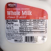User added: WinCo Foods, Whole milk: Calories, Nutrition Analysis ...