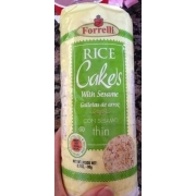 Forrelli Rice Cakes With Sesame: Calories, Nutrition Analysis & More ...