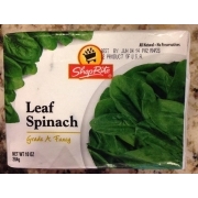 ShopRite Leaf Spinach, Grade A Fancy: Calories, Nutrition Analysis ...