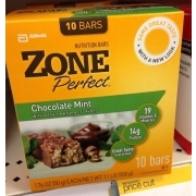 Abbott Nutrition Bars, Zone Perfect, Chocolate Mint: Calories ...