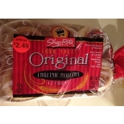 ShopRite Dry Spl Original English Muffins: Calories, Nutrition Analysis ...