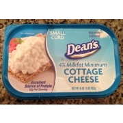 Dean's 4% Milkfat Minimum Cottage Cheese, Small Curd: Calories ...