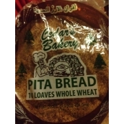 Cedar's Bakery Pita Bread, 10 Loaves Whole Wheat: Calories, Nutrition ...
