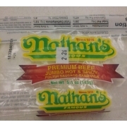 Nathan's Polish Sausage & Sandwich, Beef, Jumbo Hot & Spicy: Calories ...