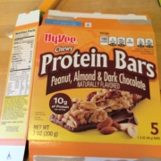 User added: Hy-Vee, Protein bar peanut, almond and dark chocolate ...
