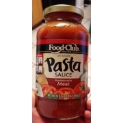 Food Club Pasta Sauce, Flavored With Meat: Calories, Nutrition Analysis ...