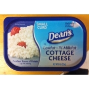 Dean's Lowfat 1% Milkfat Cottage Cheese, Small Curd: Calories ...