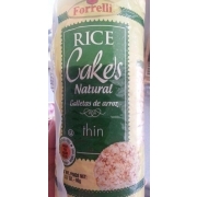 Forrelli Rice Cakes, Thin: Calories, Nutrition Analysis & More | Fooducate