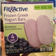 Fit & Active Frozen Greek Yogurt Bars, Blueberry: Calories, Nutrition ...