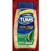 Tums Antacid/Calcium Supplement, Extra Strength 750 Wintergreen Tablets ...
