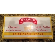 Straus Grade AA Butter, European Style, Lightly Salted: Calories ...