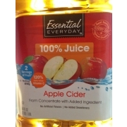 Essential Everyday 100% Juice, Apple Cider: Calories, Nutrition ...