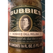 Bubbies Kosher Dill Relish: Calories, Nutrition Analysis & More | Fooducate