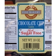 Raley' Fine Bakery, Chocolate Chip Cookies, Soft Sugar Free: Calories ...