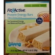 Fit & Active Protein Energy Bars, Yogurt Honey Peanut: Calories ...