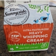 Sunnyside Farms Ultra Pasteurized Heavy Whipping Cream: Calories ...