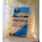 365 Everyday Value Organic Shredded Sharp Cheddar Cheese: Calories ...