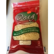 Oneg Mozzarella Cheese, Natural, Fancy Shredded, Low Moisture Part-Skim ...