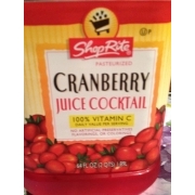 ShopRite Pasteurized Cranberry Juice Cocktail: Calories, Nutrition ...
