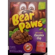 Dare Bear Paws, Soft Cookies Chocolate Chip: Calories, Nutrition ...