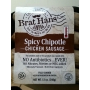 Brat Hans Chicken Sausage, Spicy Chipotle: Calories, Nutrition Analysis ...