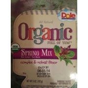 Dole Organic, Spring Mix: Calories, Nutrition Analysis & More | Fooducate