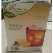 Simply Nature Organic Stevia Extract Blend Sweetener: Calories ...