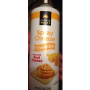 Clover Valley Spray Cheese Cheddar Made With Real Cheese: Calories ...