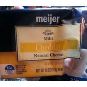 Meijer Mild Cheddar Natural Cheese: Calories, Nutrition Analysis & More ...