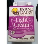 Byrne Dairy Light Cream: Calories, Nutrition Analysis & More | Fooducate