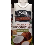 So Delicious Dairy Free Culinary Coconut Milk, Original: Calories ...