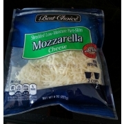 Best Choice Shredded Low-Moisture Part-Skim Mozzarella Cheese: Calories ...