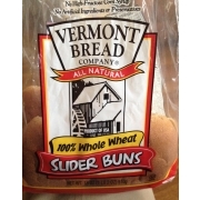 Vermont Bread Company 100% Whole Wheat Slider Buns: Calories, Nutrition ...