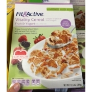 Fit & Active Vitality Cereal, Fruit & Yogurt: Calories, Nutrition ...