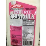 Acme Fresh Market Fat Free Skim Milk: Calories, Nutrition Analysis ...