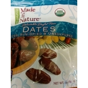 Made In Nature Organic Dates, Pitted, Sun-Dried & Unsulfured: Calories ...