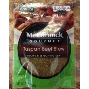 McCormick Gourmet Tuscan Beef Stew, Recipe And Seasoning Mix: Calories ...