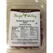 Sage Valley Almonds, Roasted, No Salt: Calories, Nutrition Analysis ...